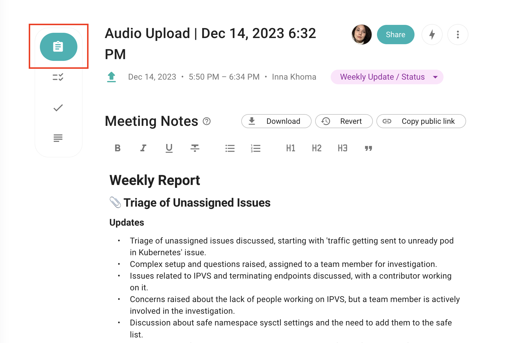 Sembly Meeting Notes – Sembly AI