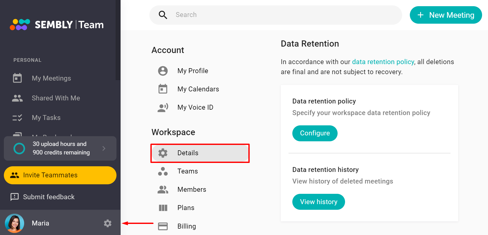 Deletion Purge and Retention Options – Sembly AI